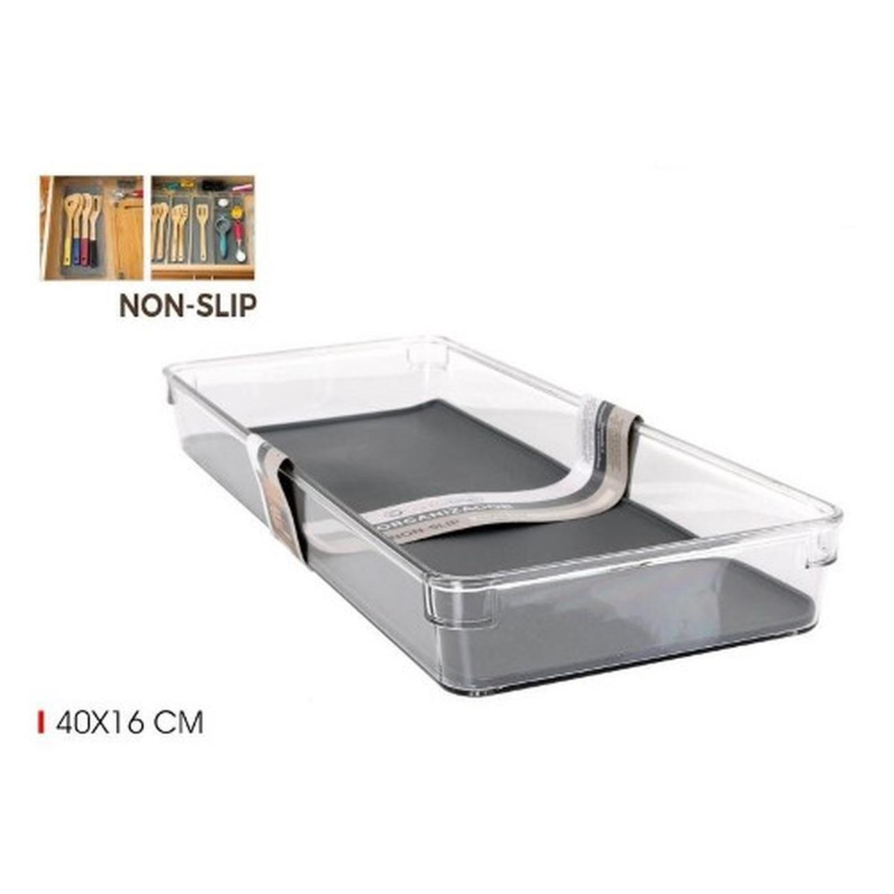 Multi-purpose Clear Shelf Organiser Non-slip 40x16cm