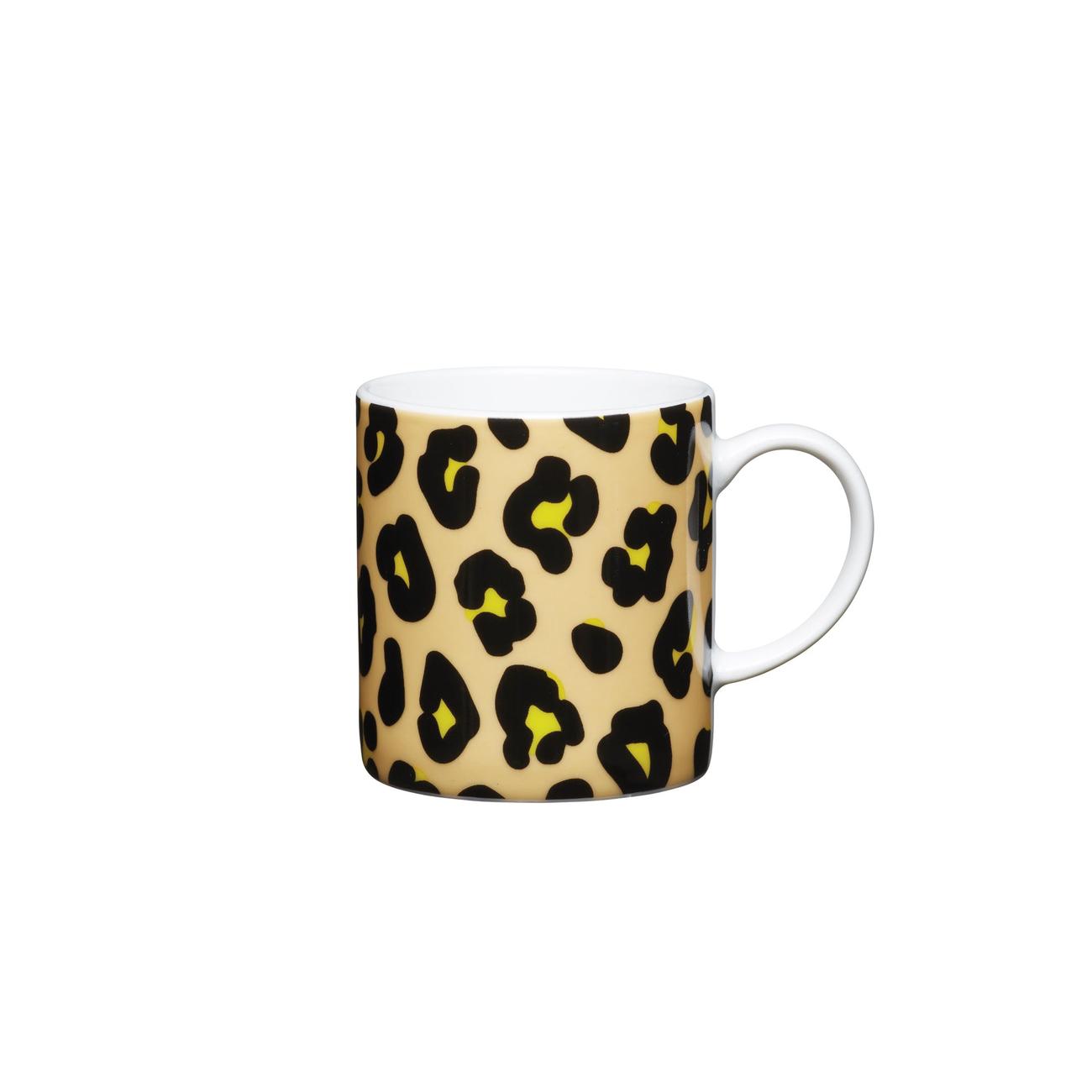 KitchenCraft 80ml Porcelain Leopard Print Espresso Cup