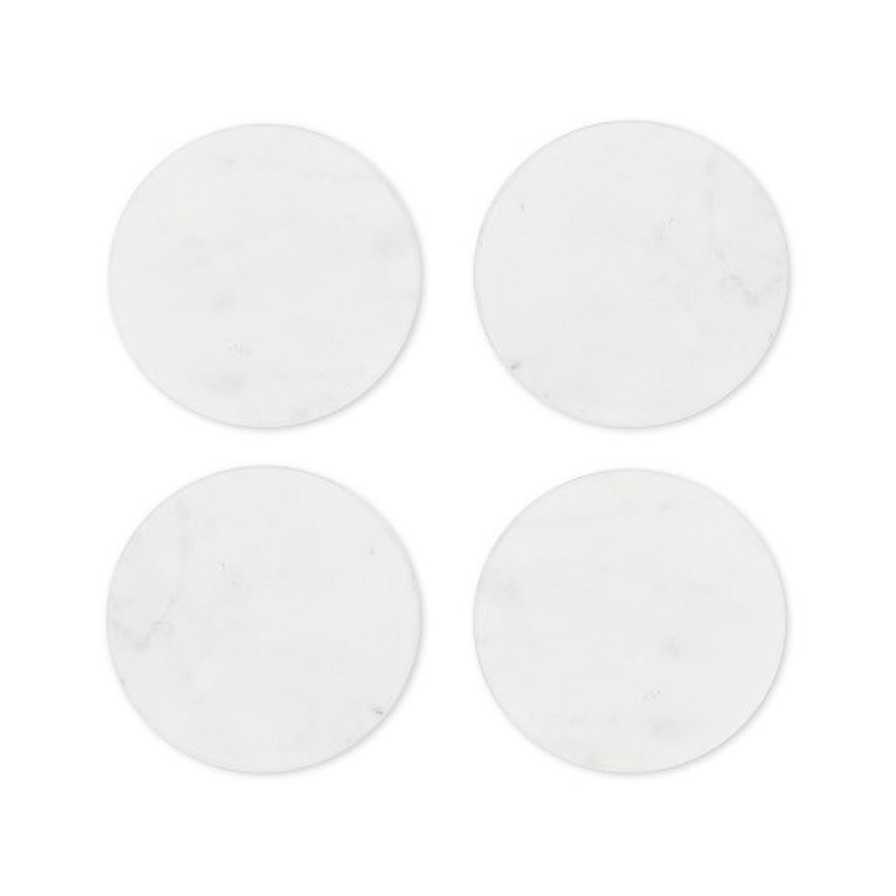 Garden Trading Set of 4 White Marble Coasters