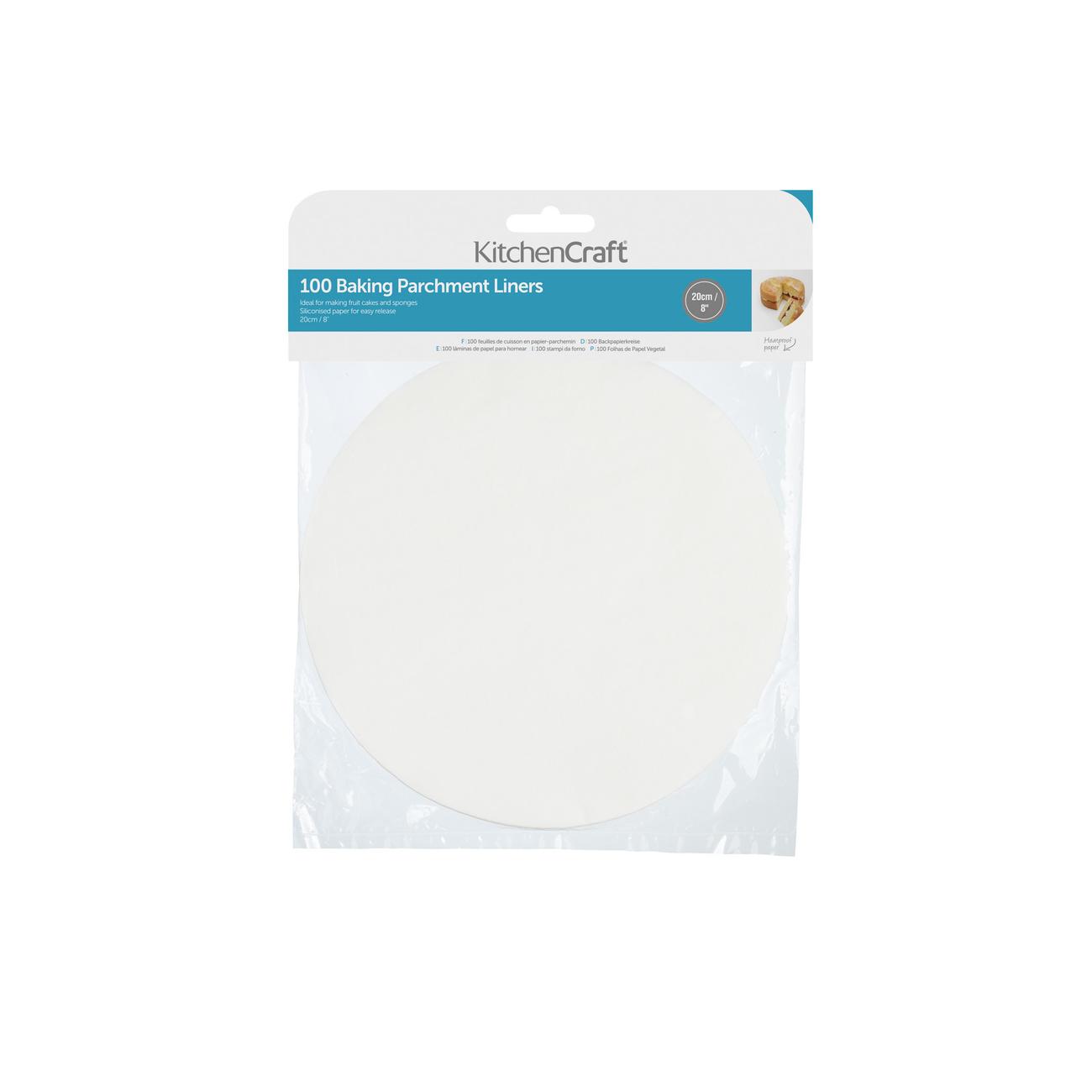 KitchenCraft Round 20cm Siliconised Baking Papers