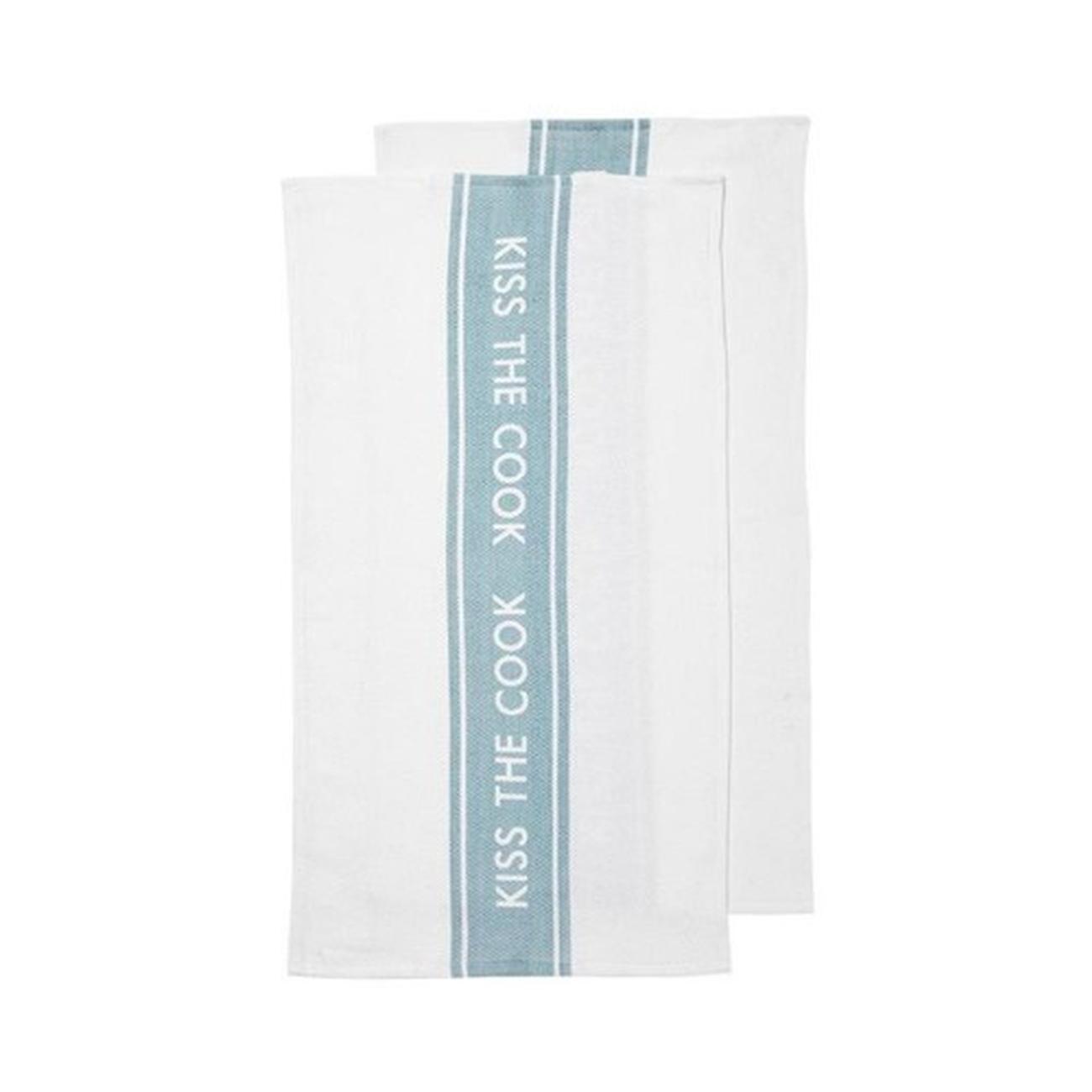 Ladelle Kiss The Cook 2pc Terry Kitchen Towels Sky Blue