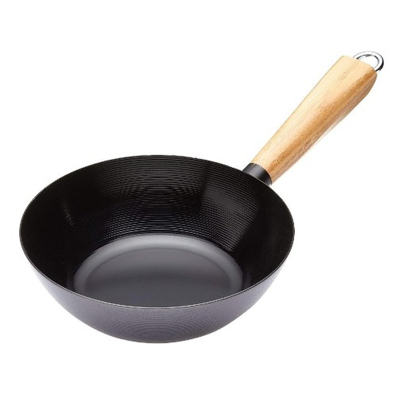 KitchenCraft World of Flavours Oriental Carbon Steel Non-Stick Wok 20cm