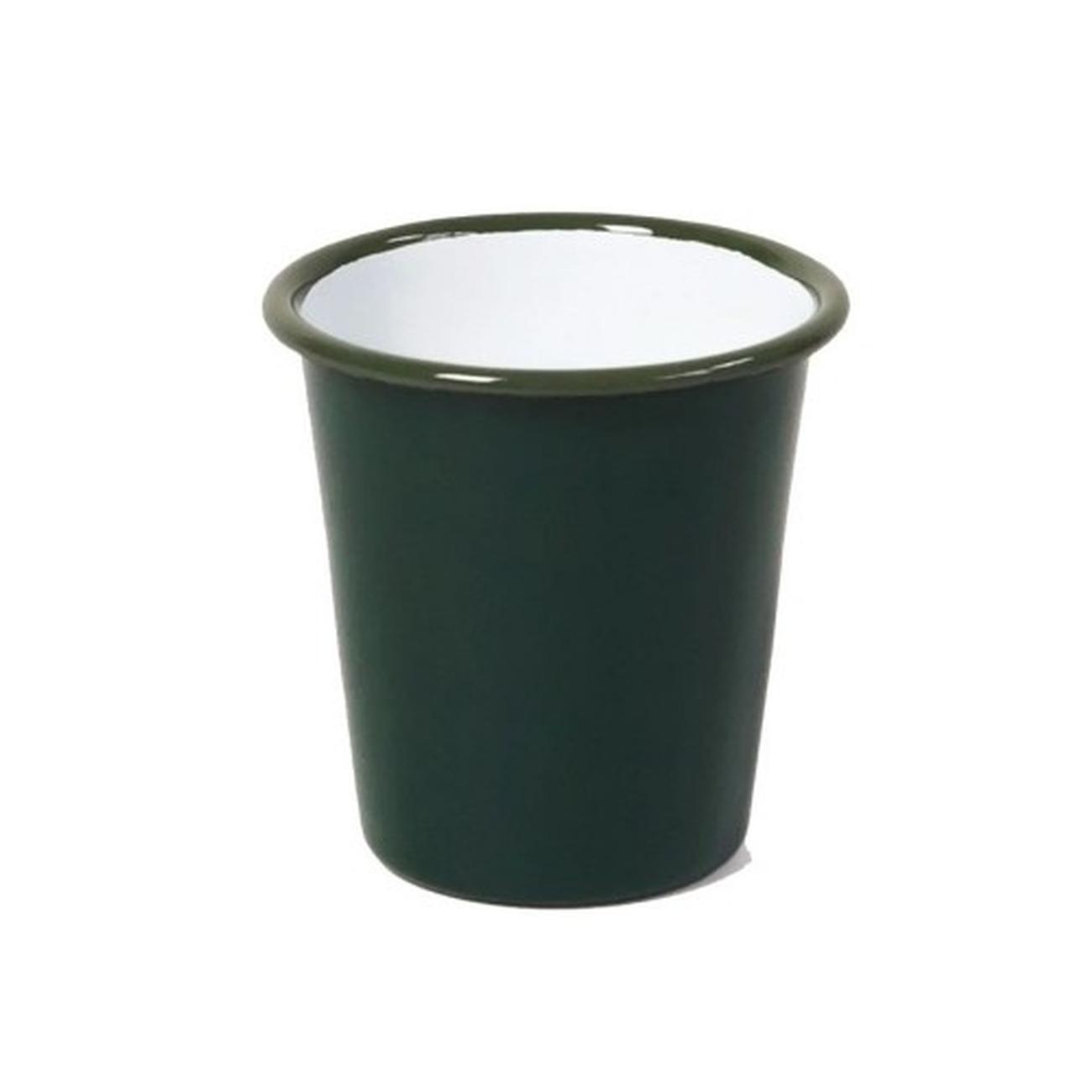 Falcon Enamel Tumbler Green with Moss Green Rim 8cm