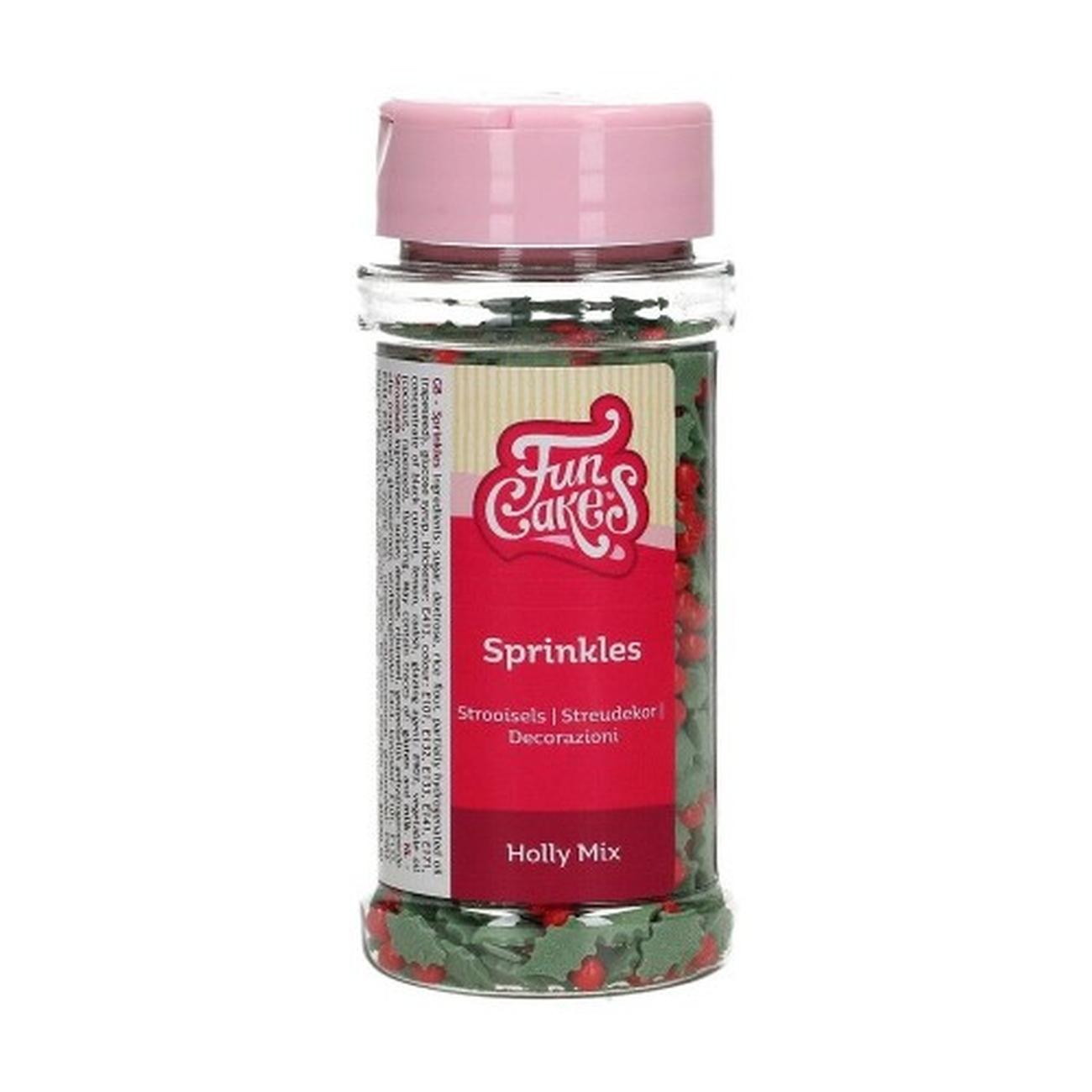 FunCakes Edible Holly Mix Sprikles 55G
