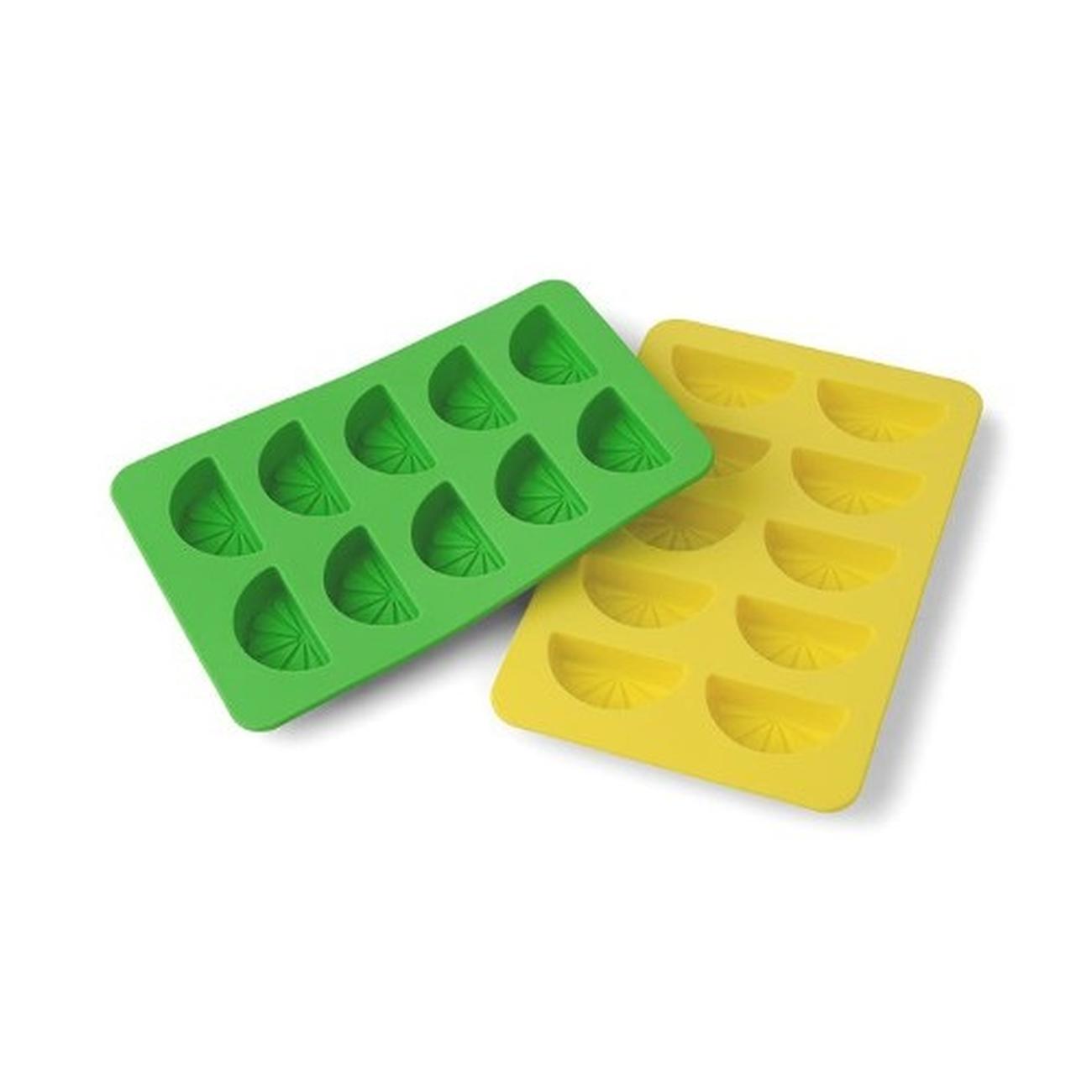 Here's How Dotty Citrus Wedge Ice Trays Yellow & Green Set of 2