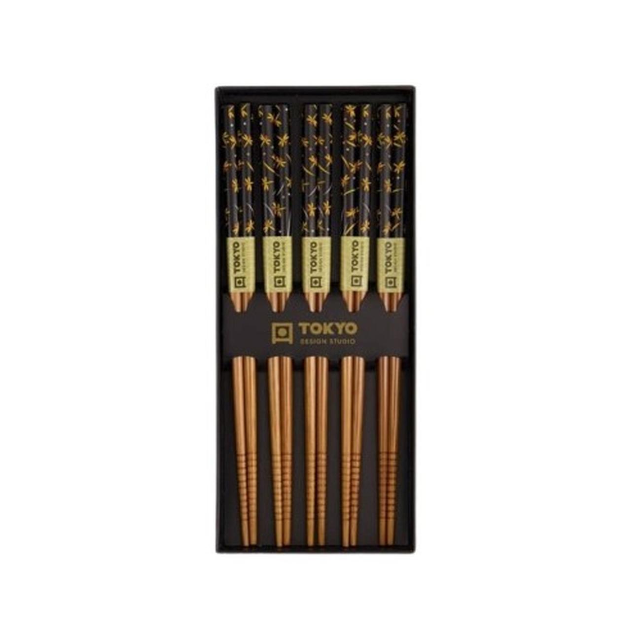 Tokyo Design Studio Yellow Dragonfly Chopstick Giftset 5