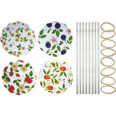 Home Made 8pc Fruit Patterned Jar Cover Kit