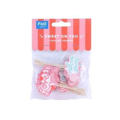 PME Valentines Cupcake Toppers Sweet On You Set of 24