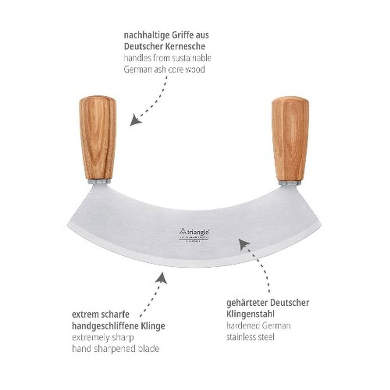 Triangle Mezzaluna Ashwood Single Blade 23cm