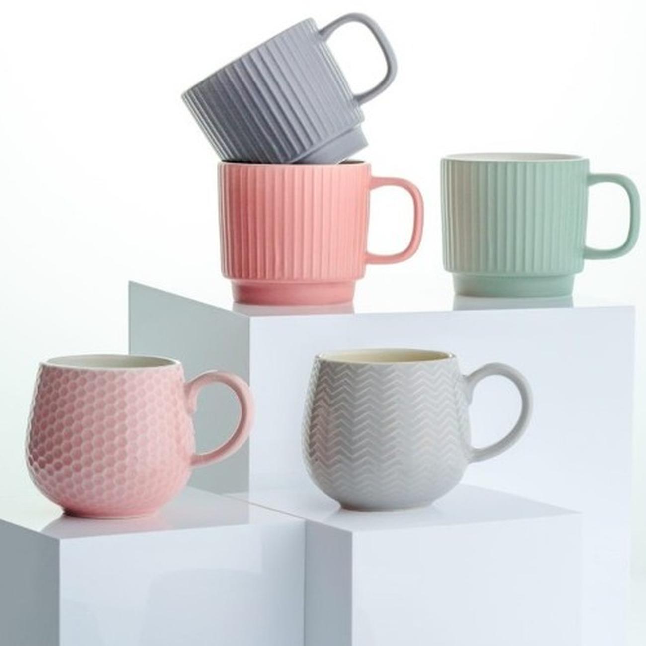 Mason Cash Embossed Chevron Grey Mug