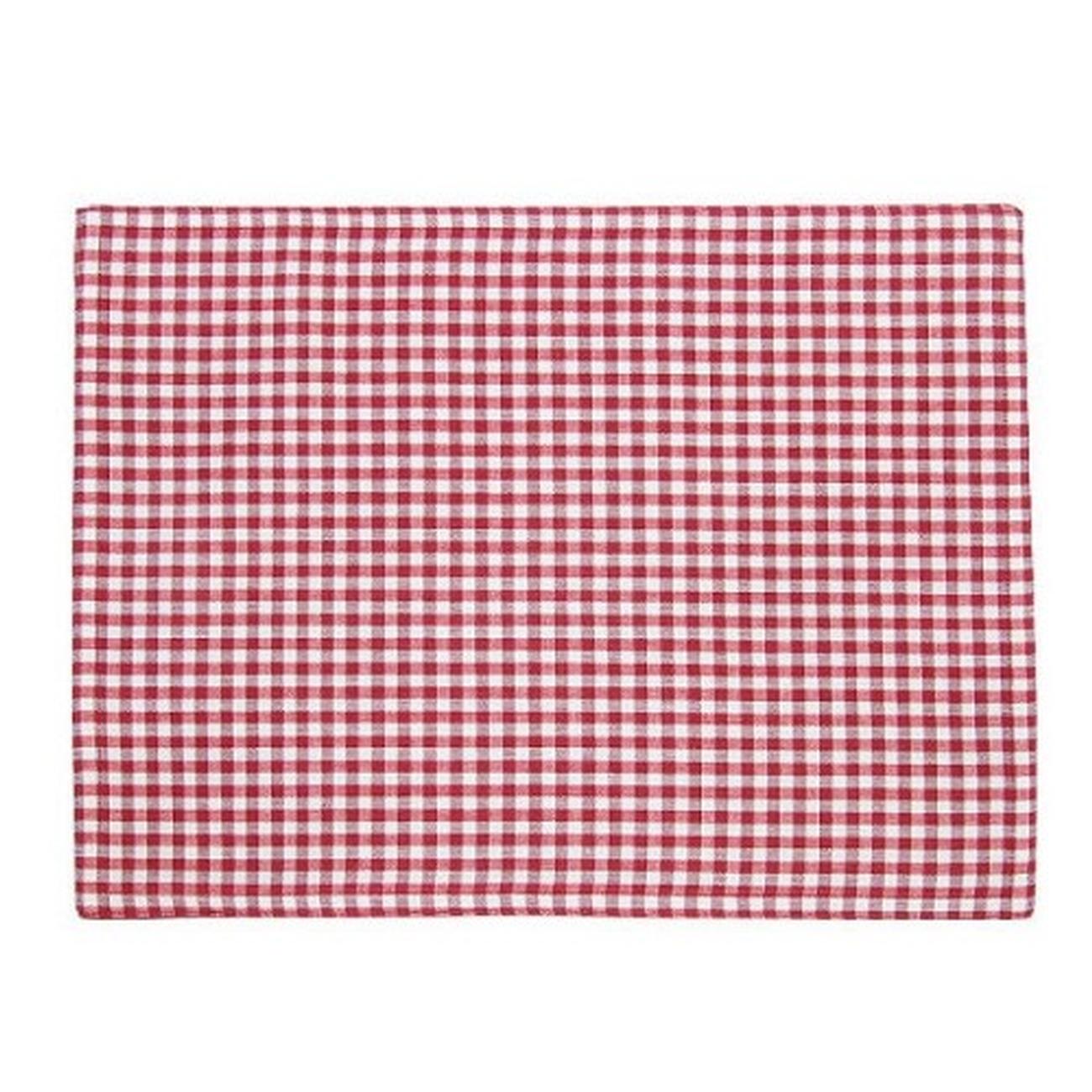 Auberge Placemats Red Gingham Set of 2, Red Reverse