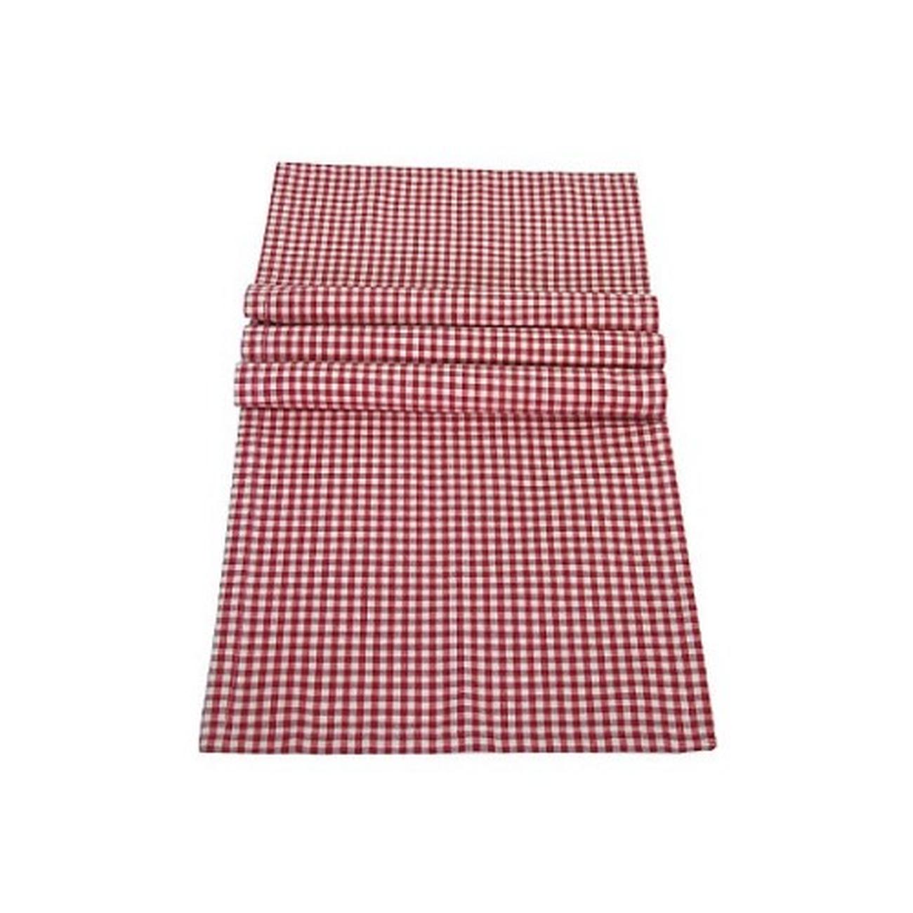 Walton & Co Auberge Red Check Table Runner