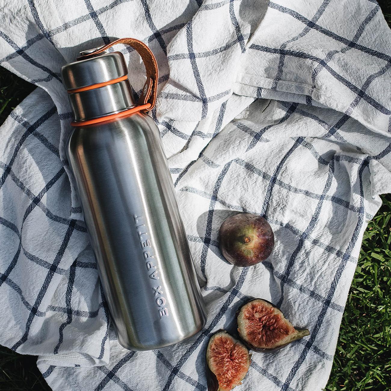 Black and Blum 750ml Insulated Water Bottle Large Stainless Steel Orange