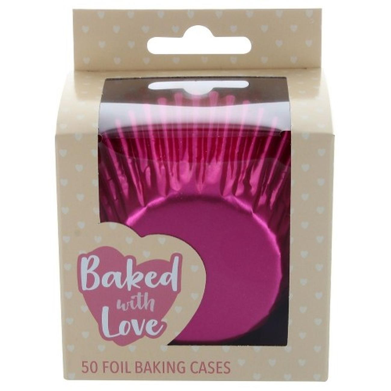 Baked With Love 50 Pink Foil Baking Cases