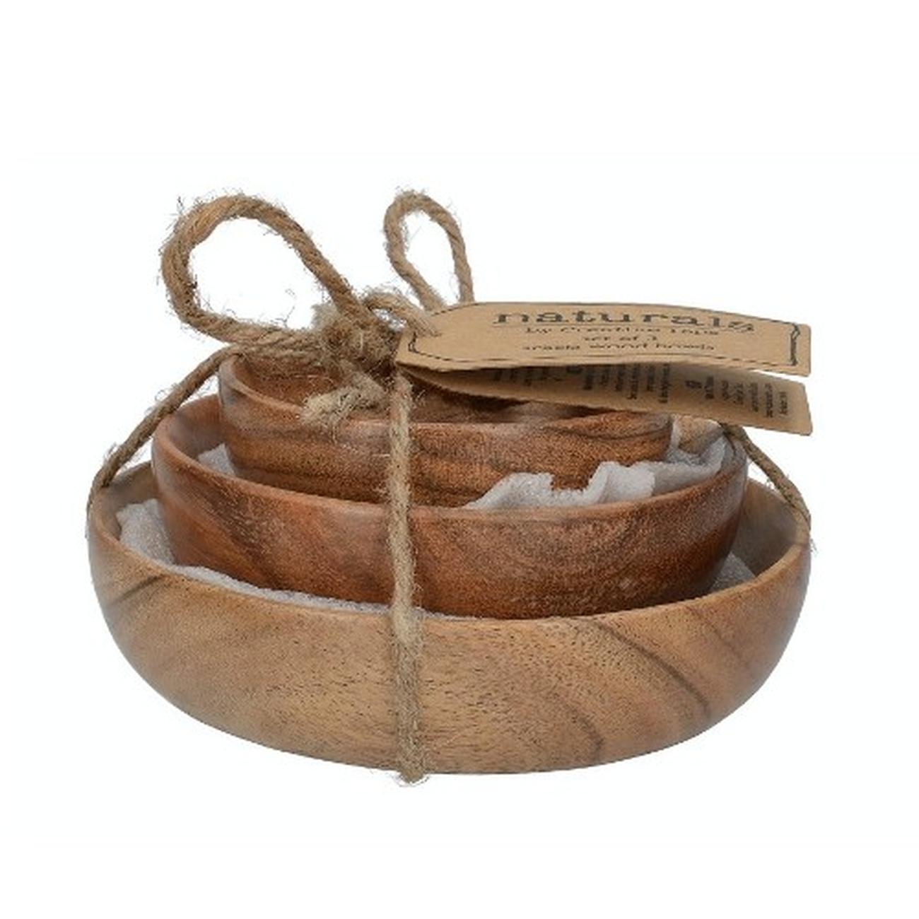 Creative Tops Natural Set of 3 Acacia Bowls