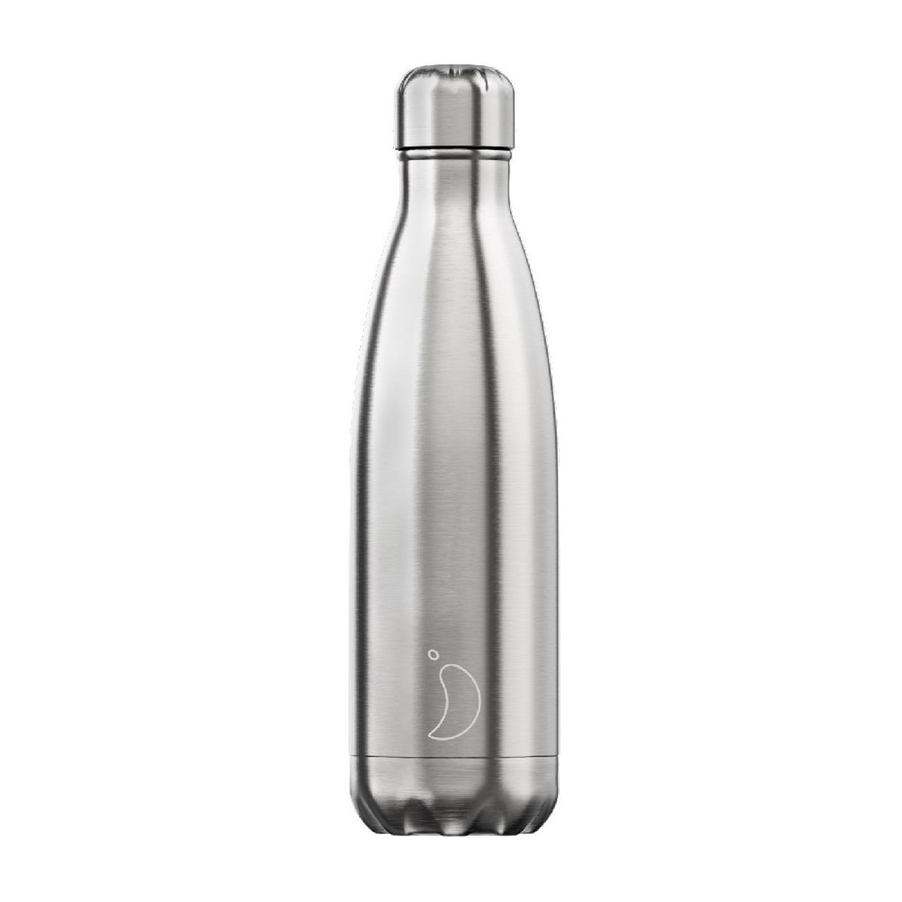 Chilly's 500ml Stainless Steel Water Bottle Original Silver