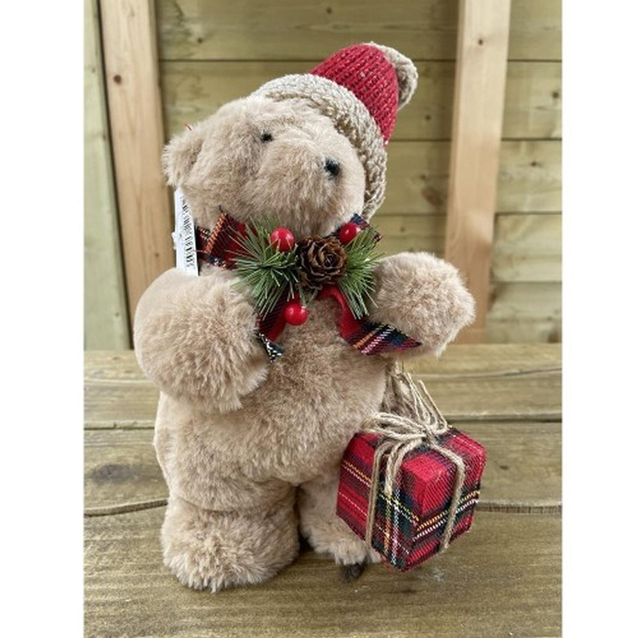 Festive Christmas Standing Teddy