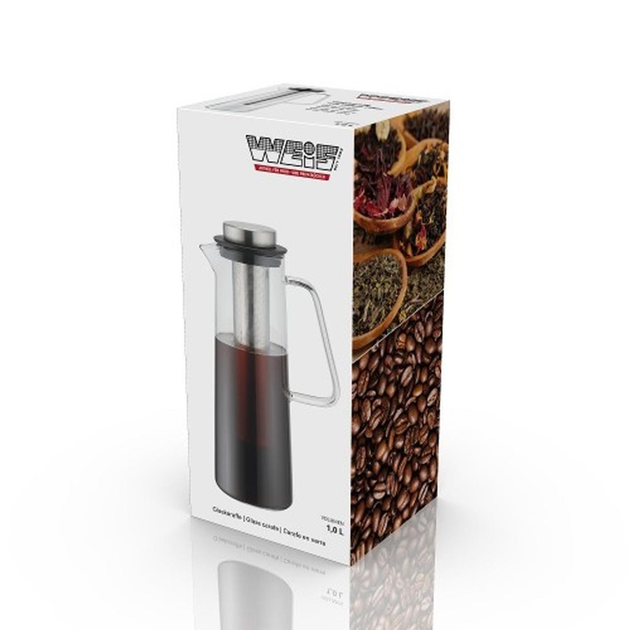 Weis Glass Carafe with Deep Filter Infuser 1L