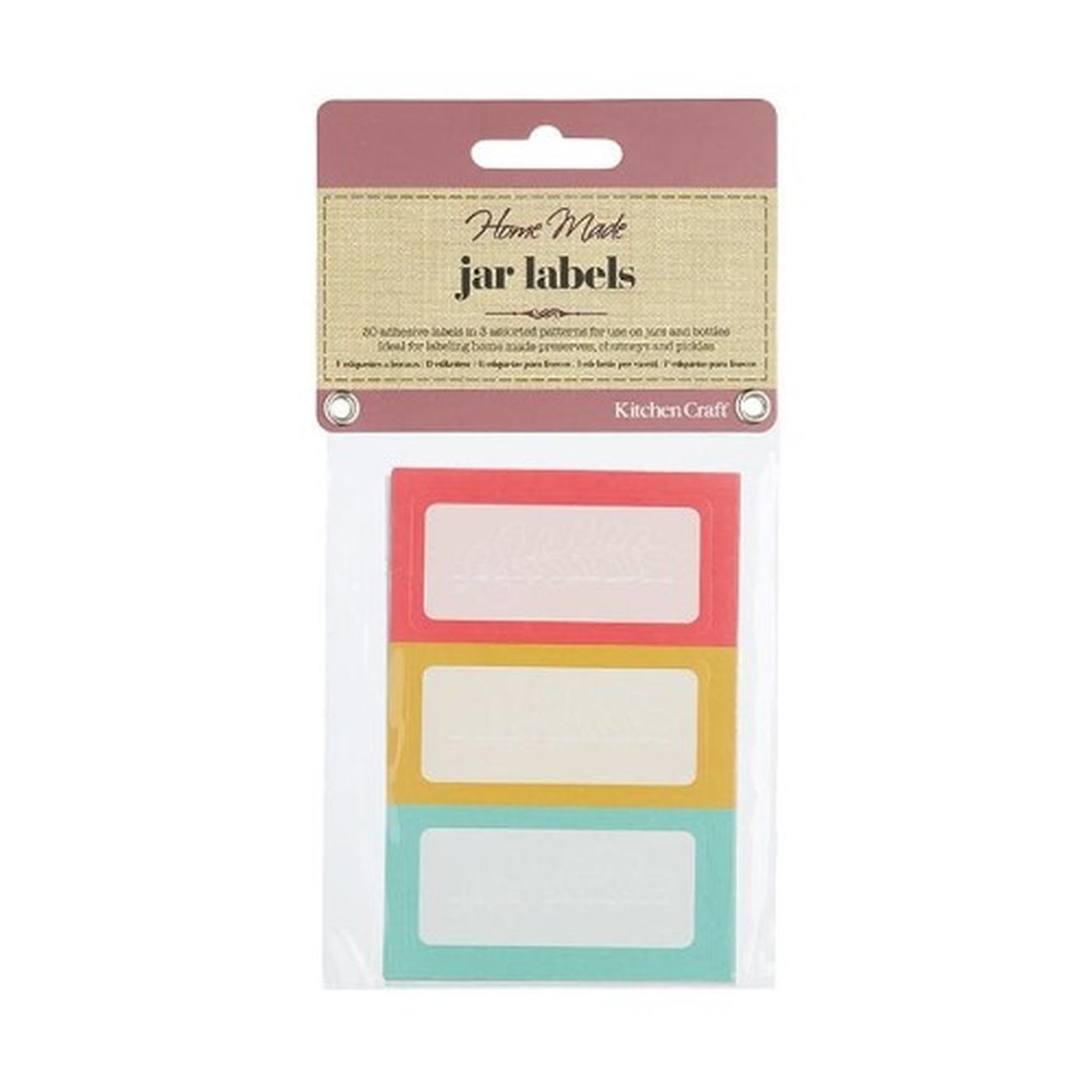 Home Made 30pc Jam Jar Labels Brights