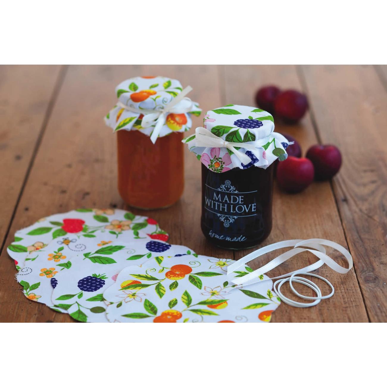 Home Made 8pc Fruit Patterned Jar Cover Kit
