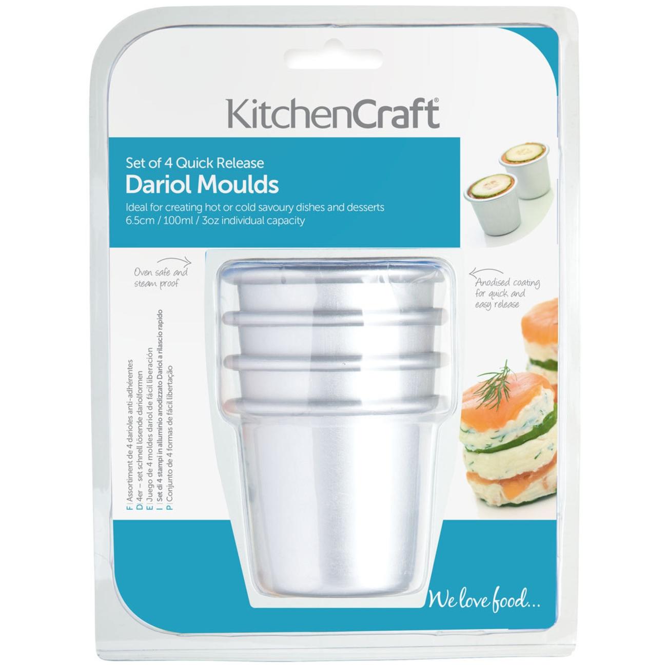 KitchenCraft Set of 4 Quick Release Dariol Moulds