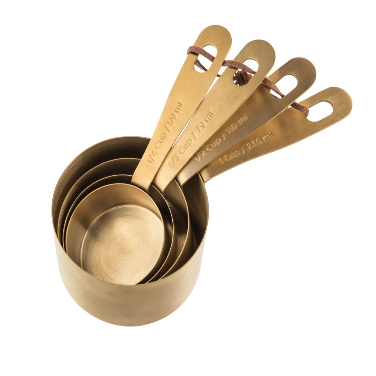 Kitchen Pantry 4pc Brass Measuring Cups