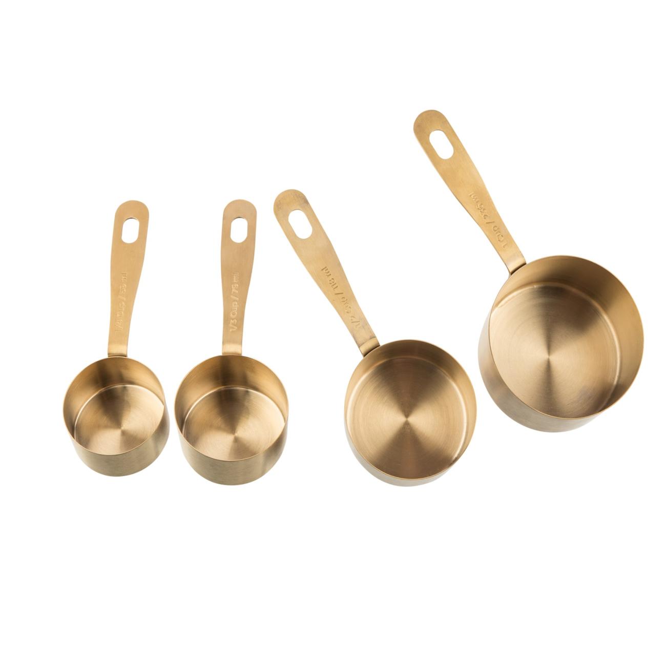 Kitchen Pantry 4pc Brass Measuring Cups