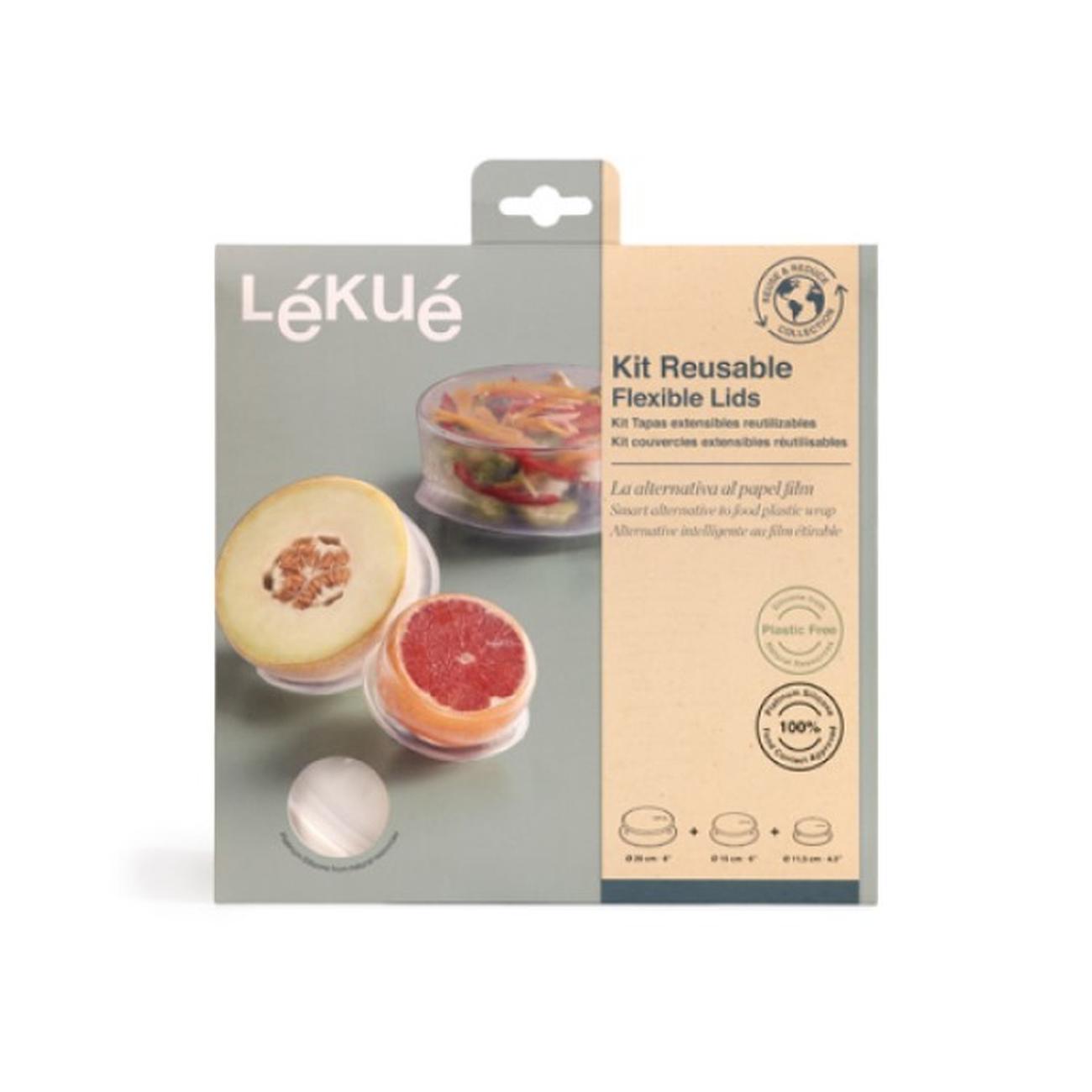Lékué Kit 3 Reusable Flexible Lids