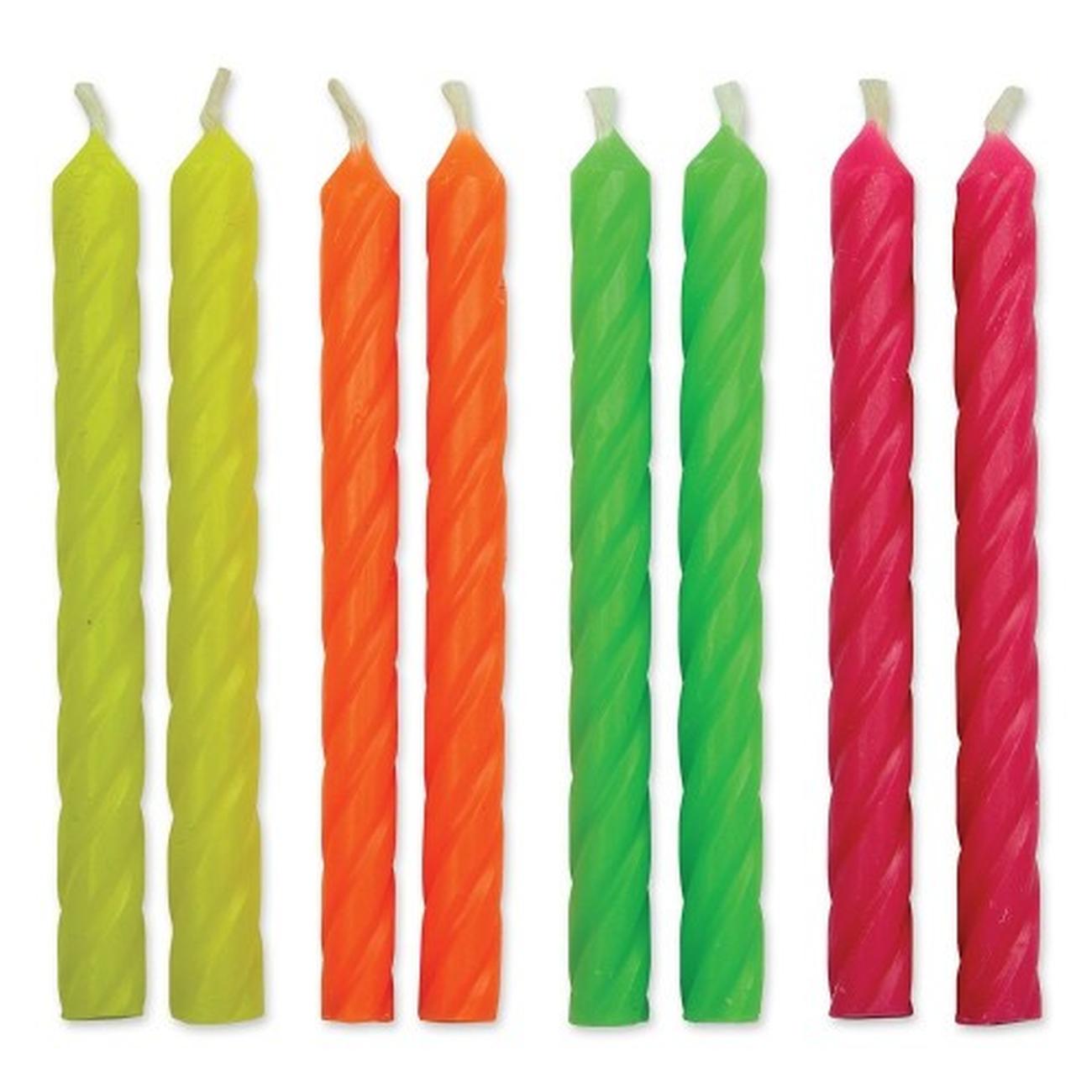 PME Neon Spiral Candles 24pc