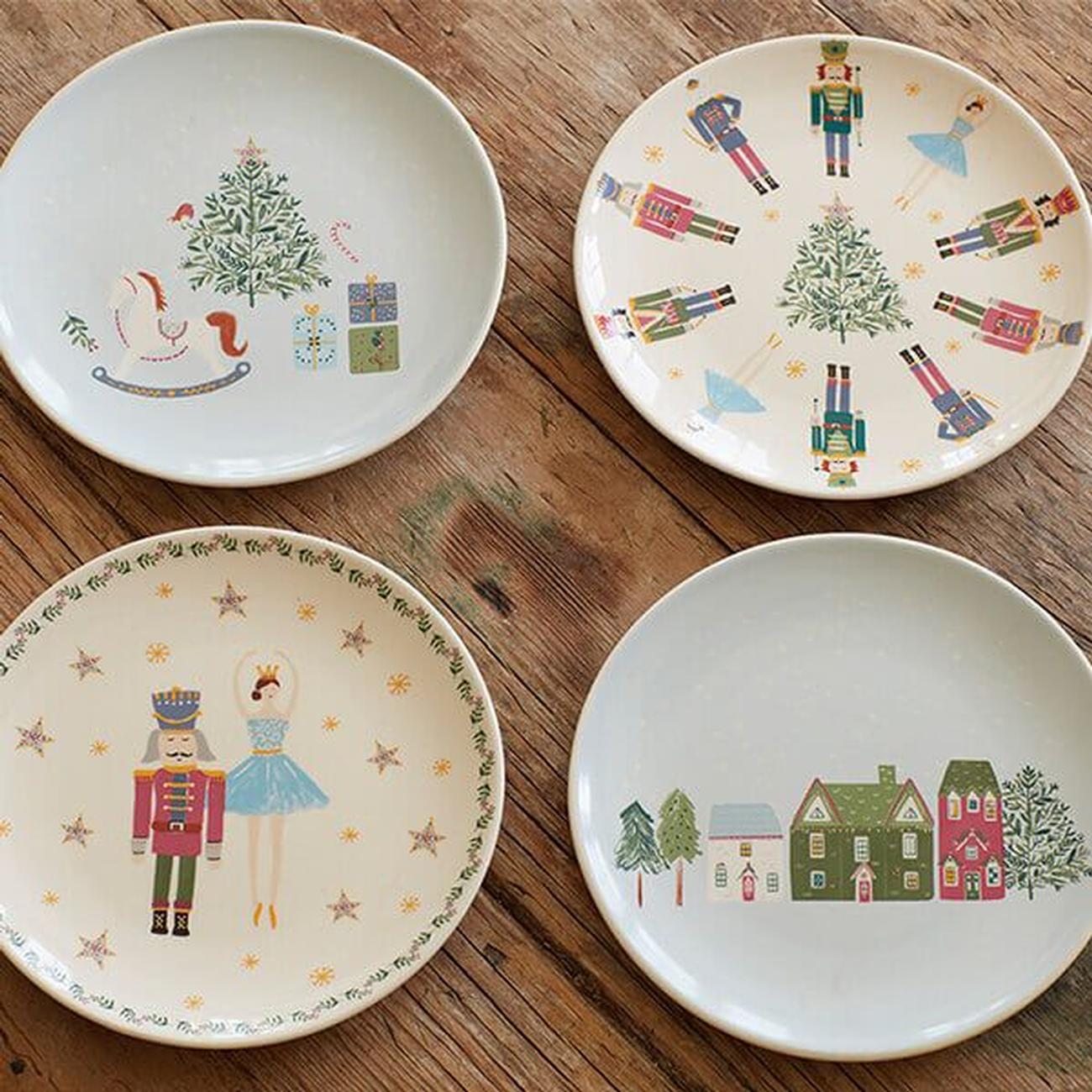 KitchenCraft The Nutcracker Collection Christmas Houses Canape Plate