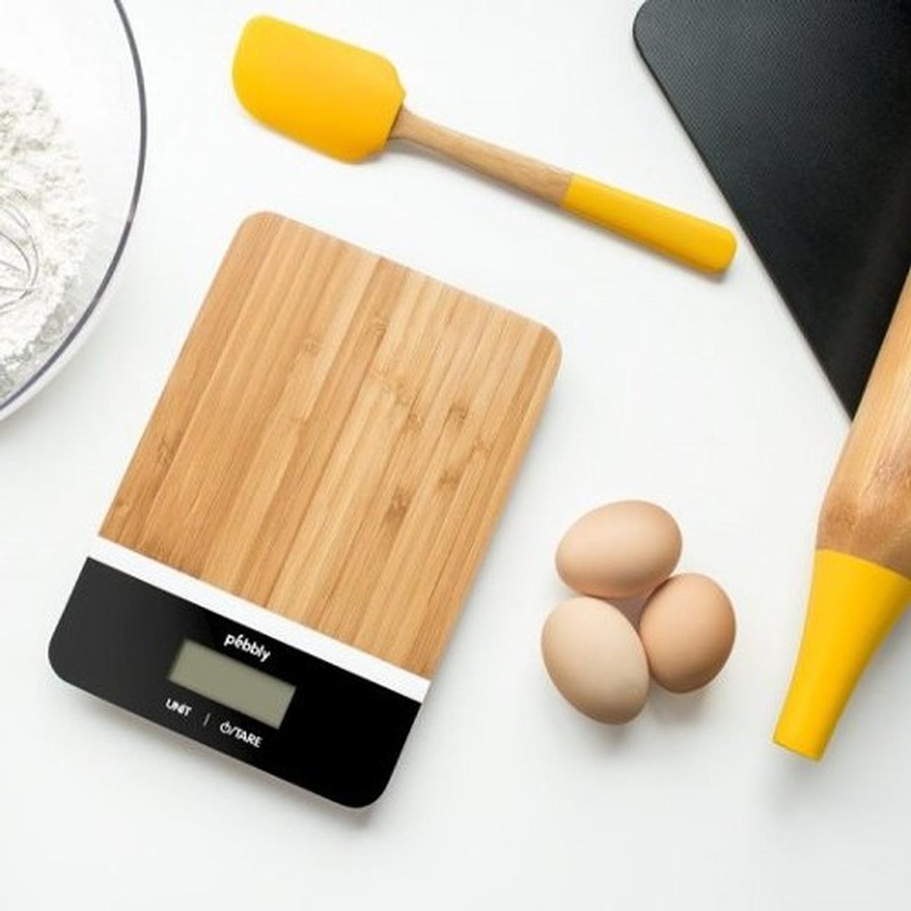 Pebbly Bamboo Kitchen Scale Black