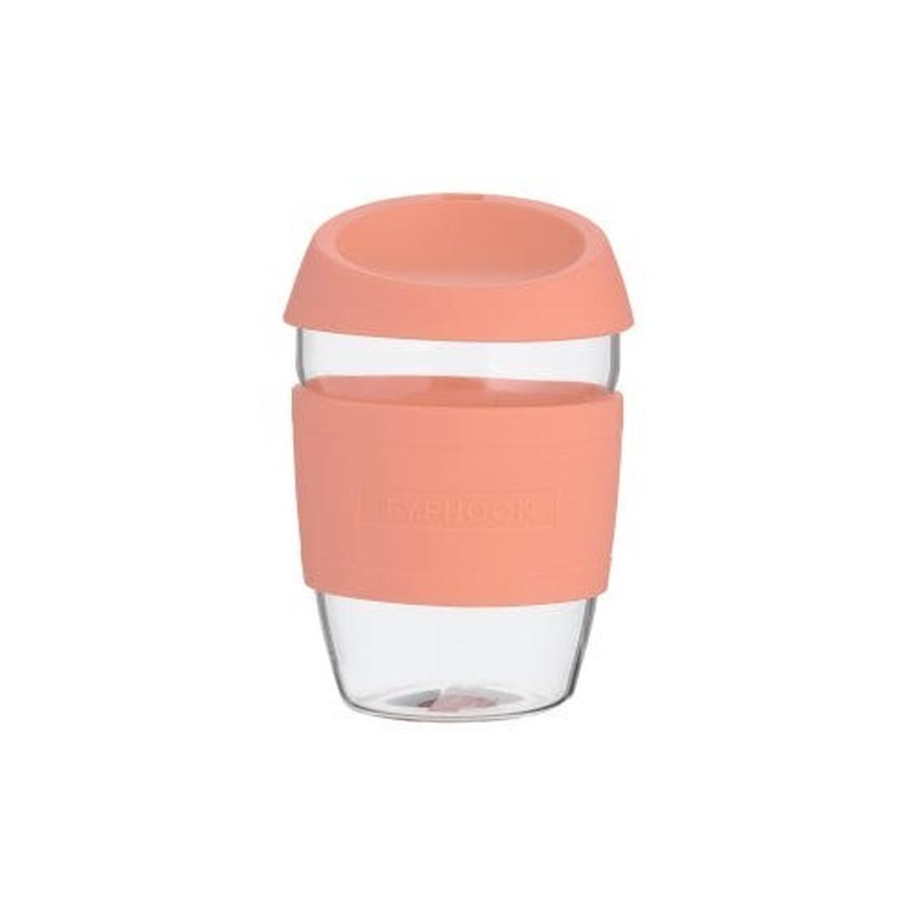 Typhoon Pure Glass Reusable Coffee Cup Pink 400ml