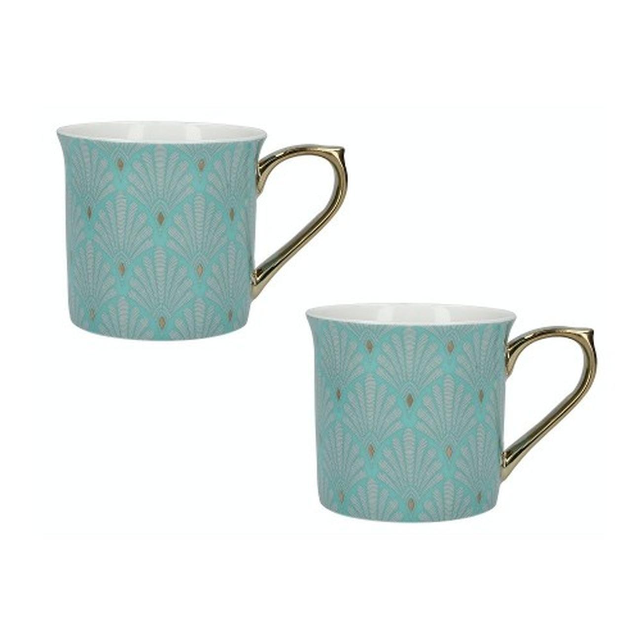 V&A Scallop Shells Set Of 2 Palace Mugs Turquoise