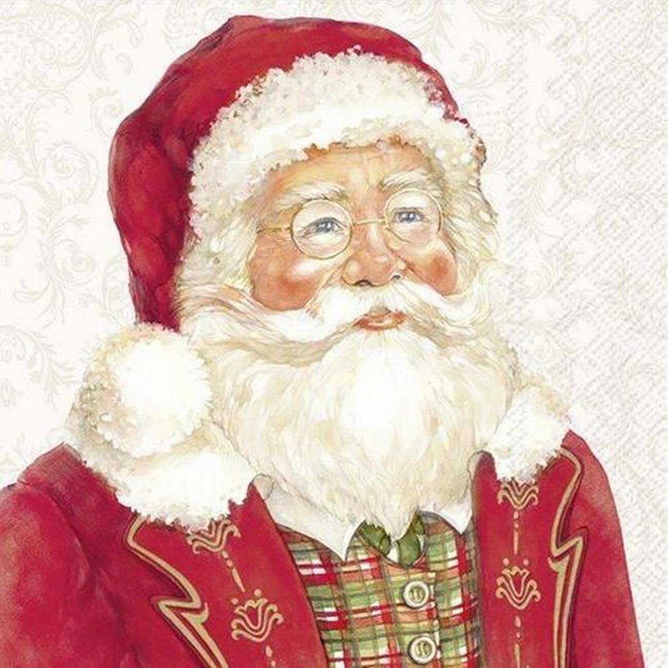 IHR Christmas Lunch Napkins Santa Is Dreaming Cream