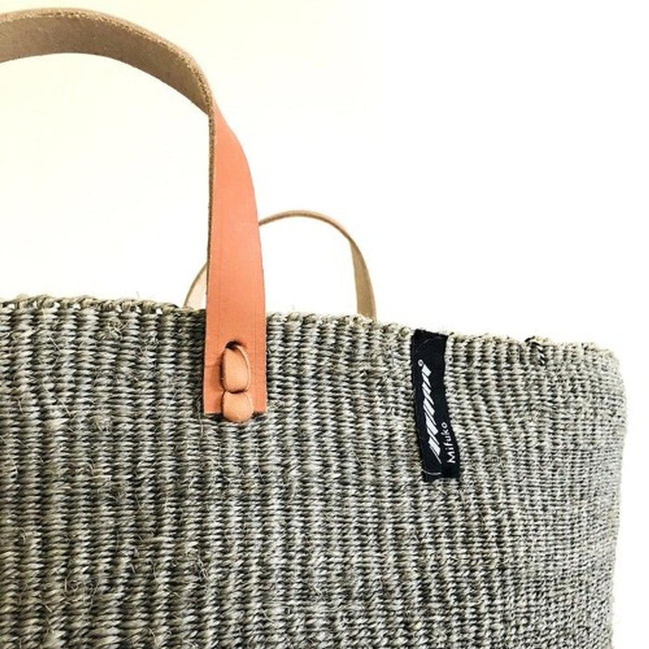 Mifuko Kiondo Market Basket Light Grey Medium