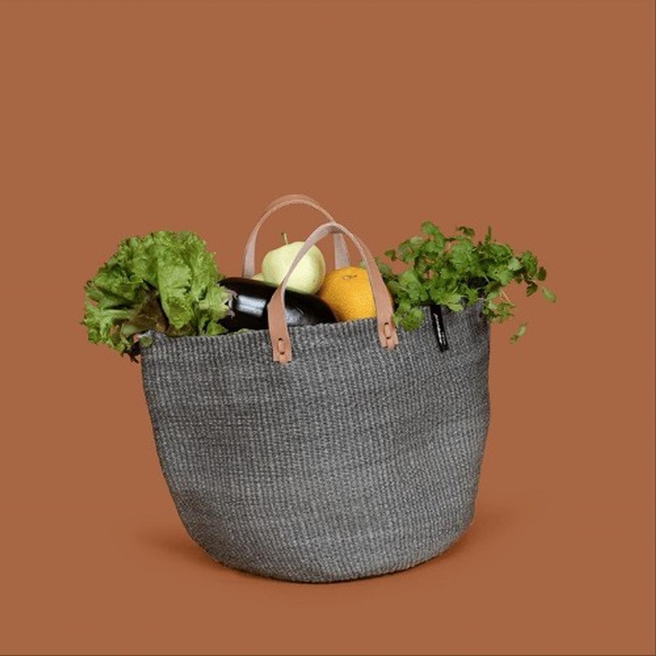 Mifuko Kiondo Market Basket Light Grey Medium