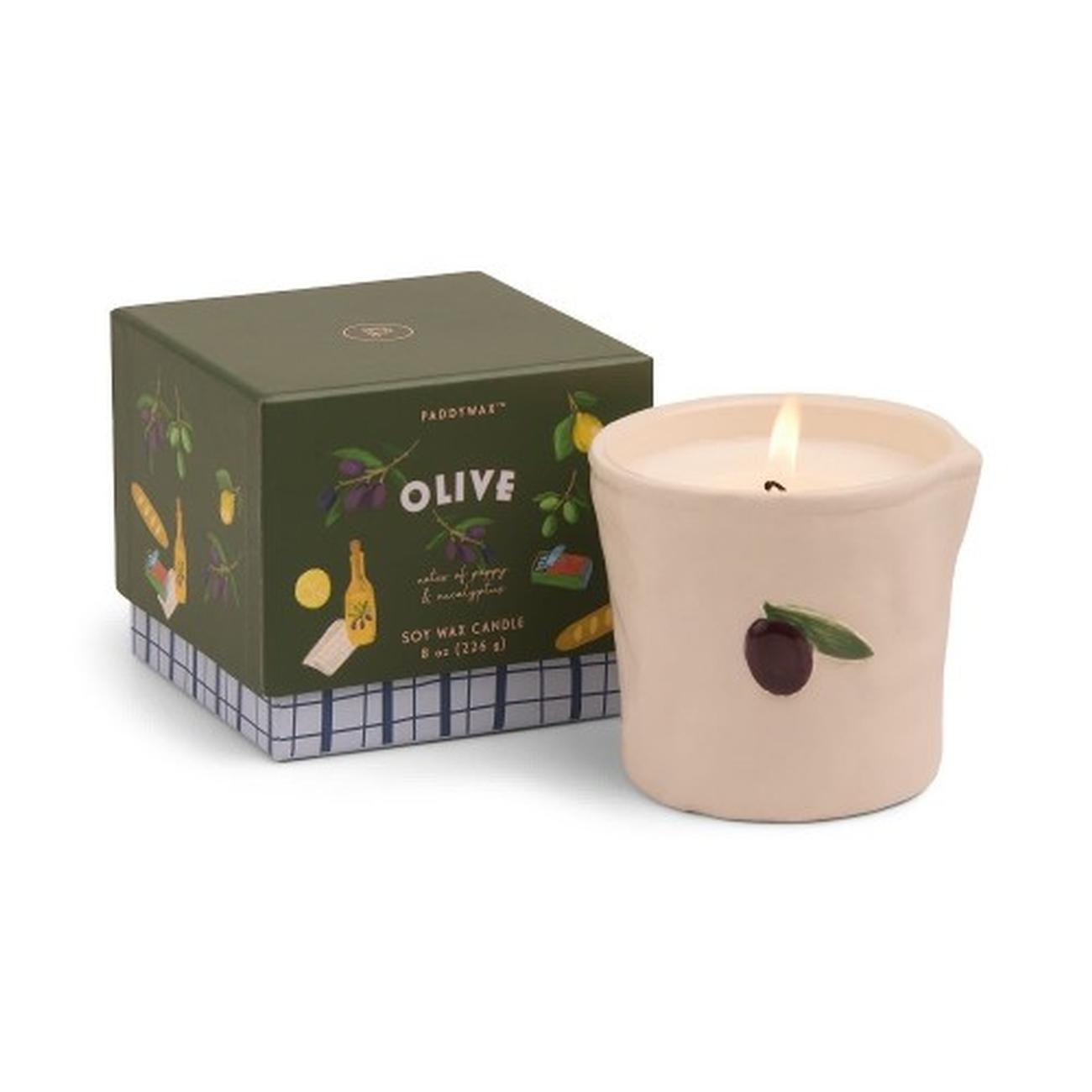 Paddywax Bistro Olive Candle Poppy & Eucalyptus