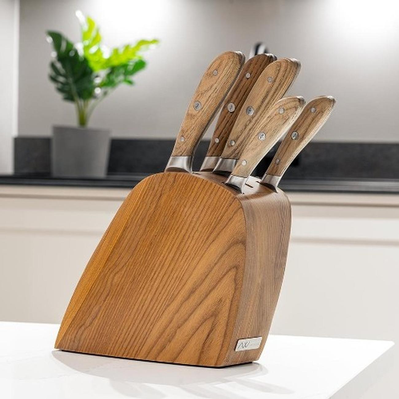 Rockingham Forge Ashwood 6 Piece Knife Block Set