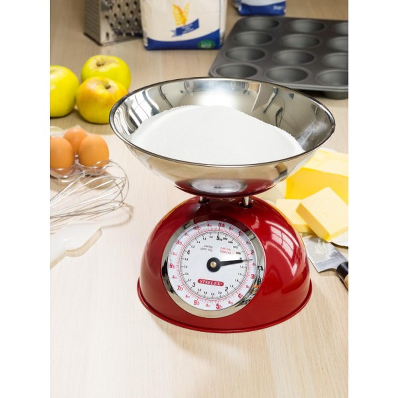 Steelex Red Metal Kitchen Scales
