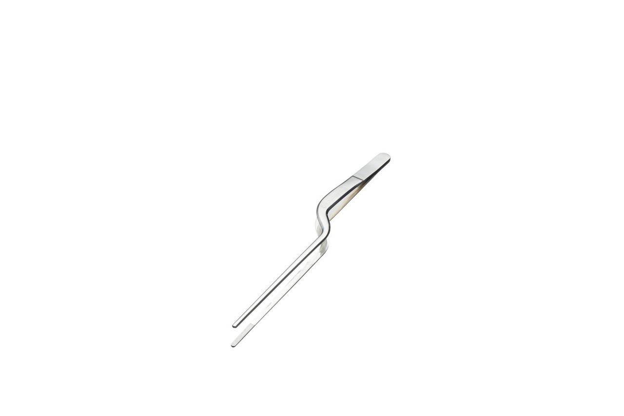 MasterClass Stainless Steel Curved Plating Tongs 21cm