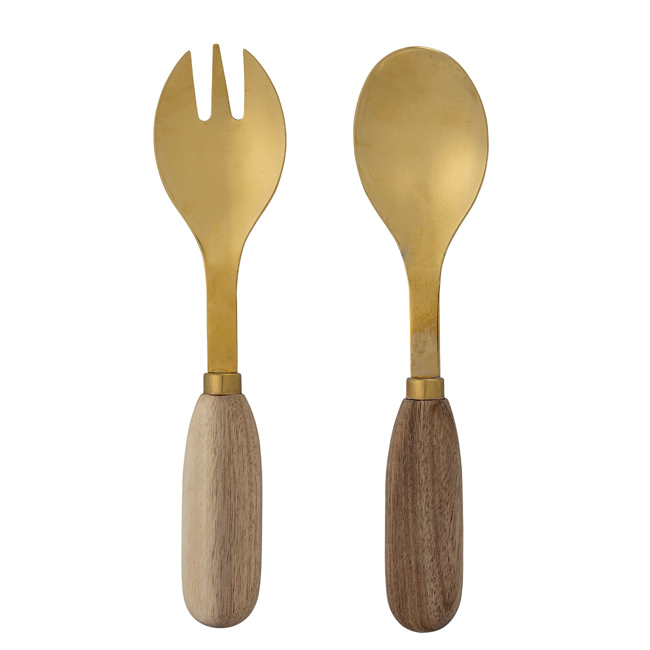 Thina Acacia Salad Servers Gold