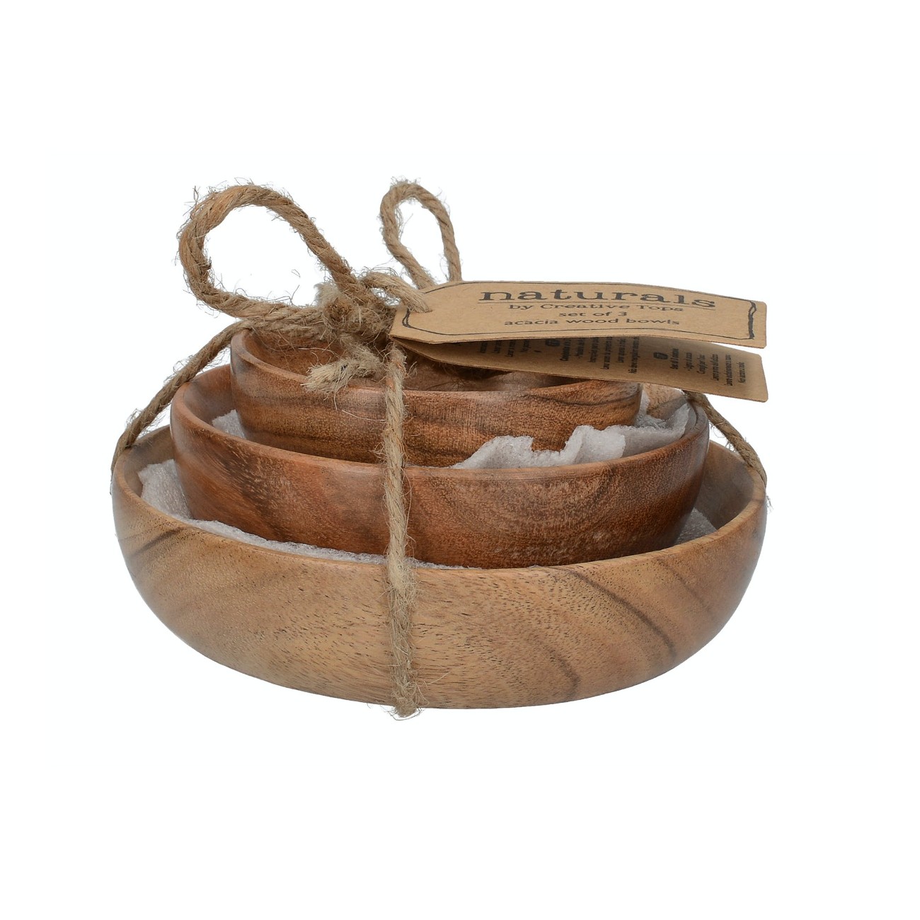 Creative Tops Natural Set of 3 Acacia Bowls