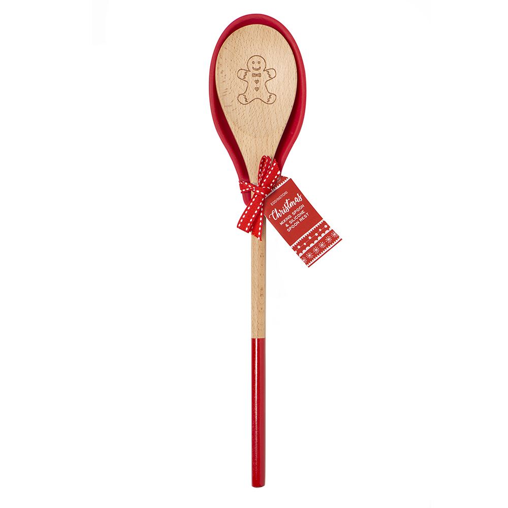 Eddingtons Christmas Baking Spoon & Silicone Spoon Rest