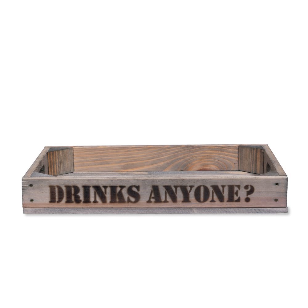 Drinks Anyone? Wooden Serving Tray