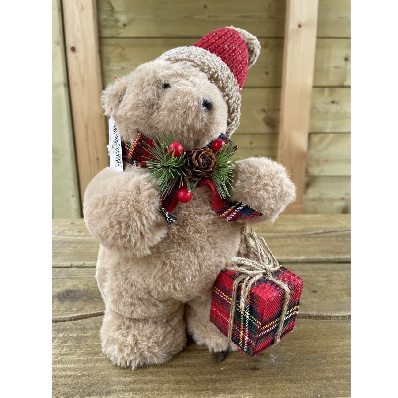 Festive Christmas Standing Teddy