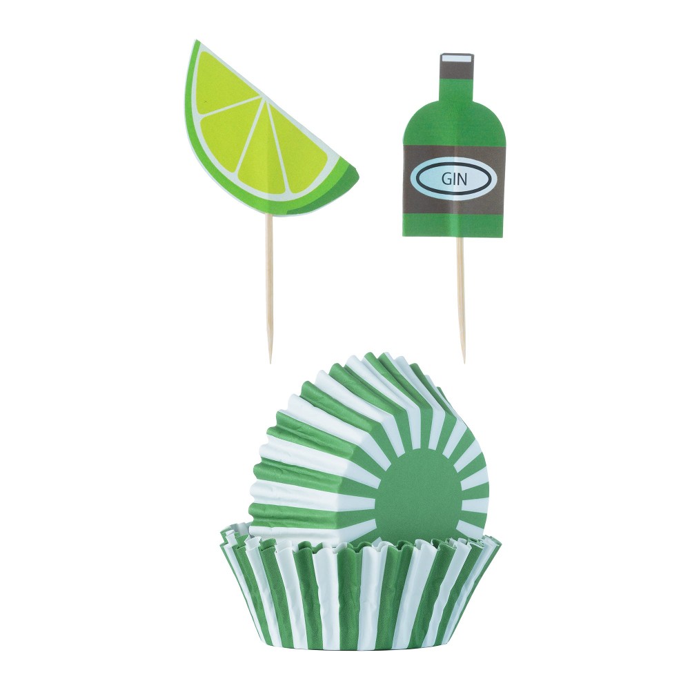 48pc Gin & Tonic Cupcake Cases & Toppers by Mason Cash