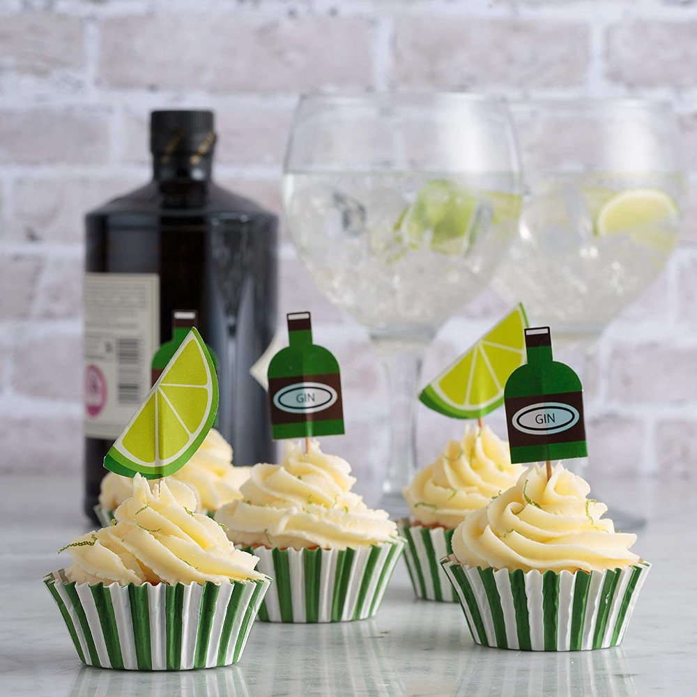 48pc Gin & Tonic Cupcake Cases & Toppers by Mason Cash