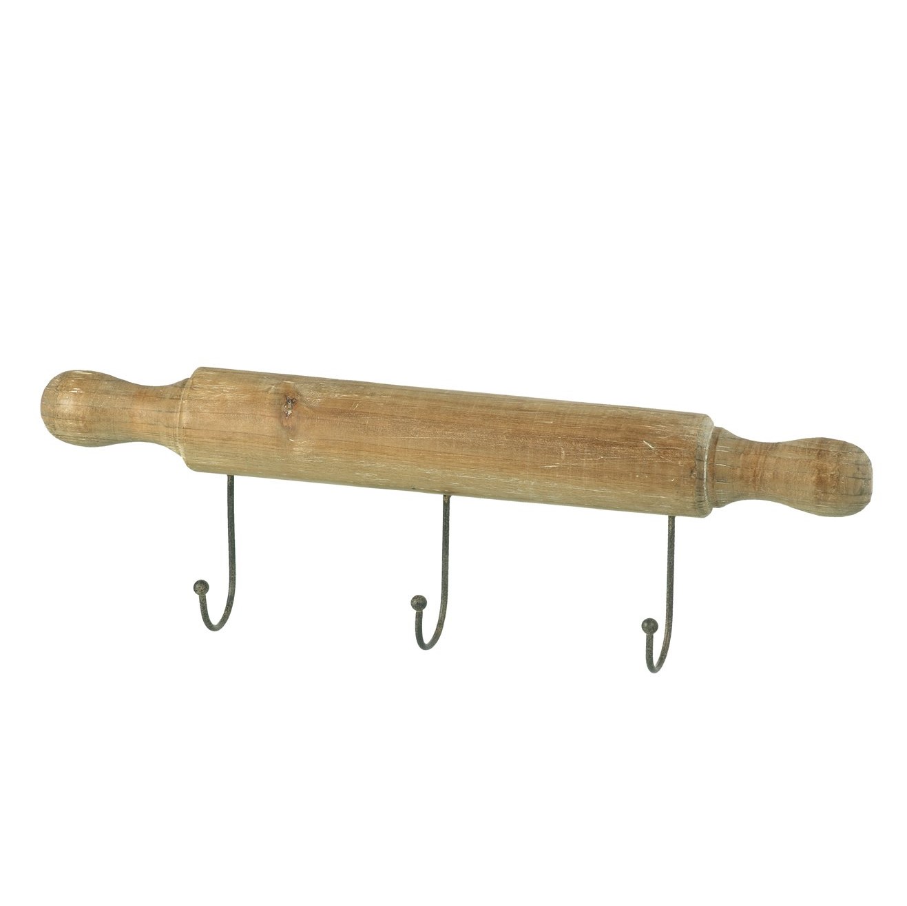 Decorative Wooden Rolling Pin with Wall Hooks