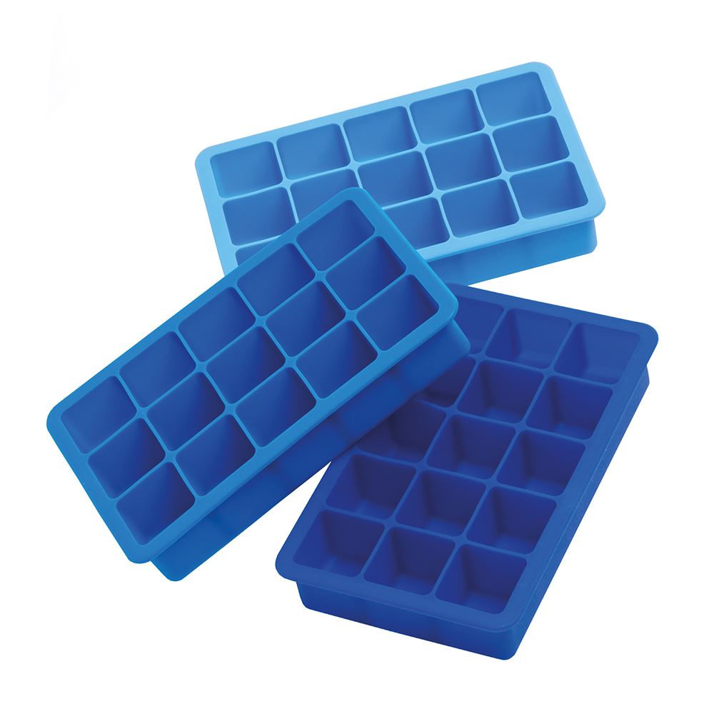 Epicurean Classic Ice Cube Tray Blue Pack of 3