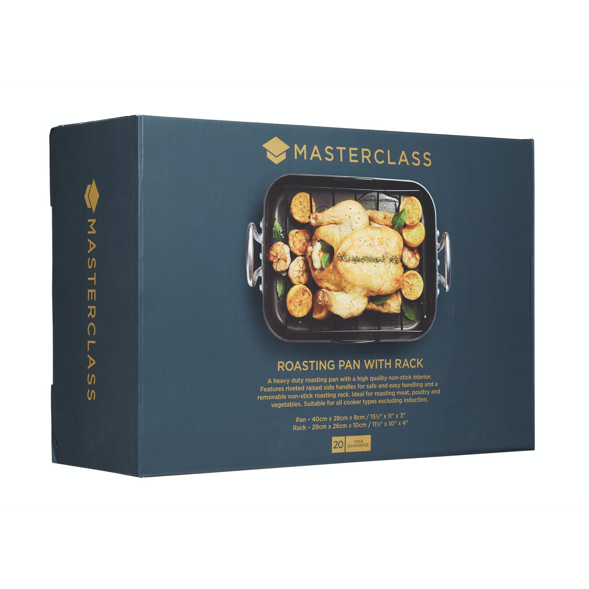 MasterClass Non-Stick Roasting Rack & Pan with Handles